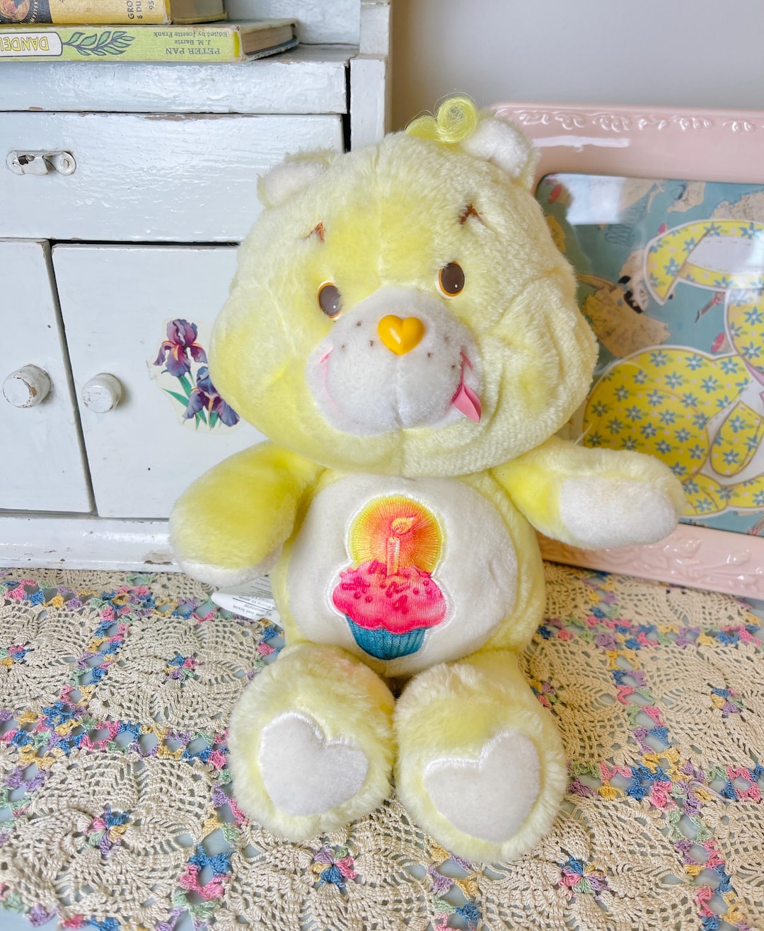 Vintage Care Bears Birthday Bear Kenner 1980s Yellow Carebears Plush - Etsy