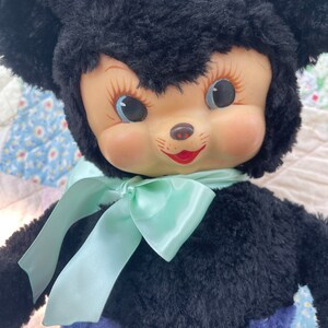 Vintage Rushton Rubber Face Plush Buddy Bearkins Blue and Black Bear ...