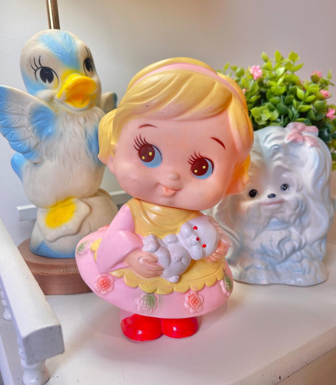 Vintage Kitsch Rubber Squeak Doll 1960s Big Eyes - Etsy