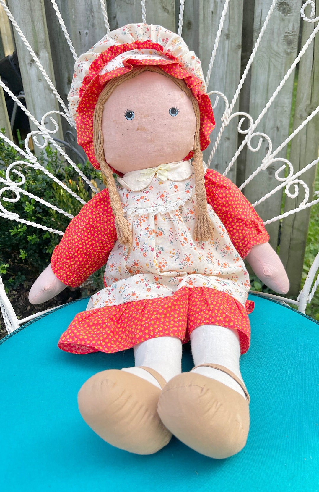 Vintage Holly Hobbie Carrie Large Rag Doll Rare 27” Knickerbocker 1970s ...