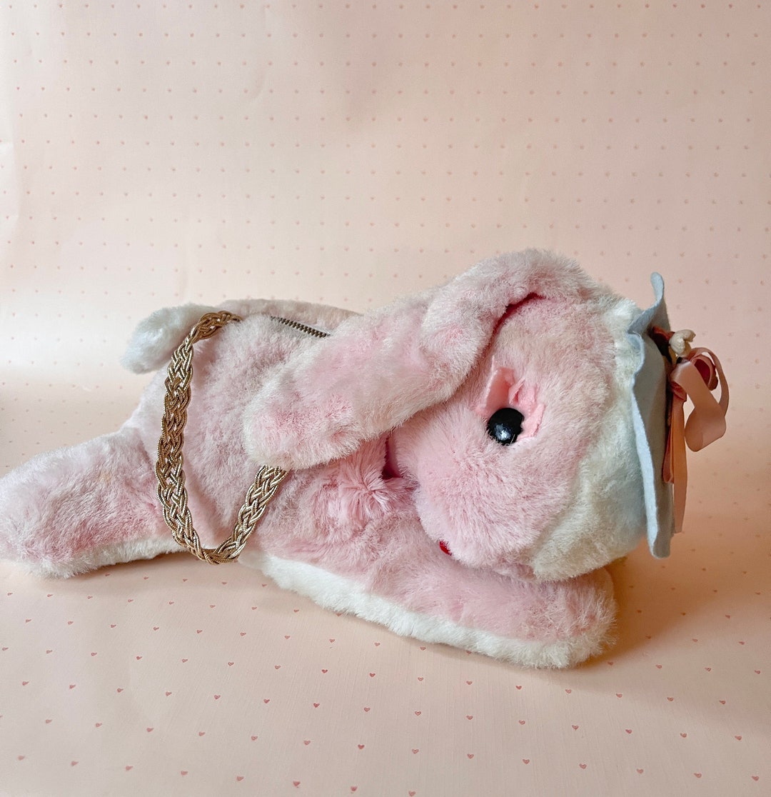 Vintage Rushton Star Creations Plush Bunny Pink Purse Early - Etsy