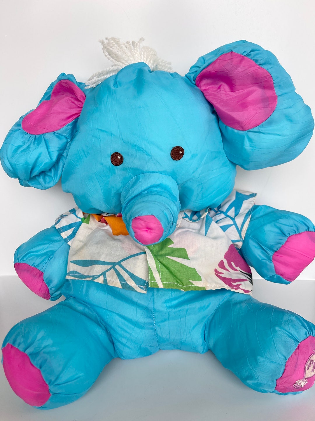Vintage Puffalump Elephant Plush Fisher Price 1980s Hawaiian Shirt RARE ...
