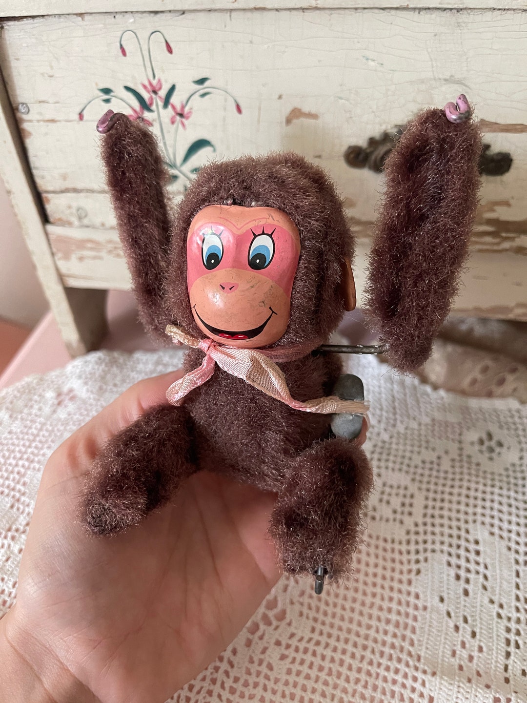 Vintage Wind up Monkey Gymnastics Big Eyes Tin Face - Etsy
