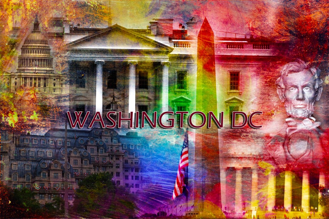 Washington DC Collage Poster - Etsy
