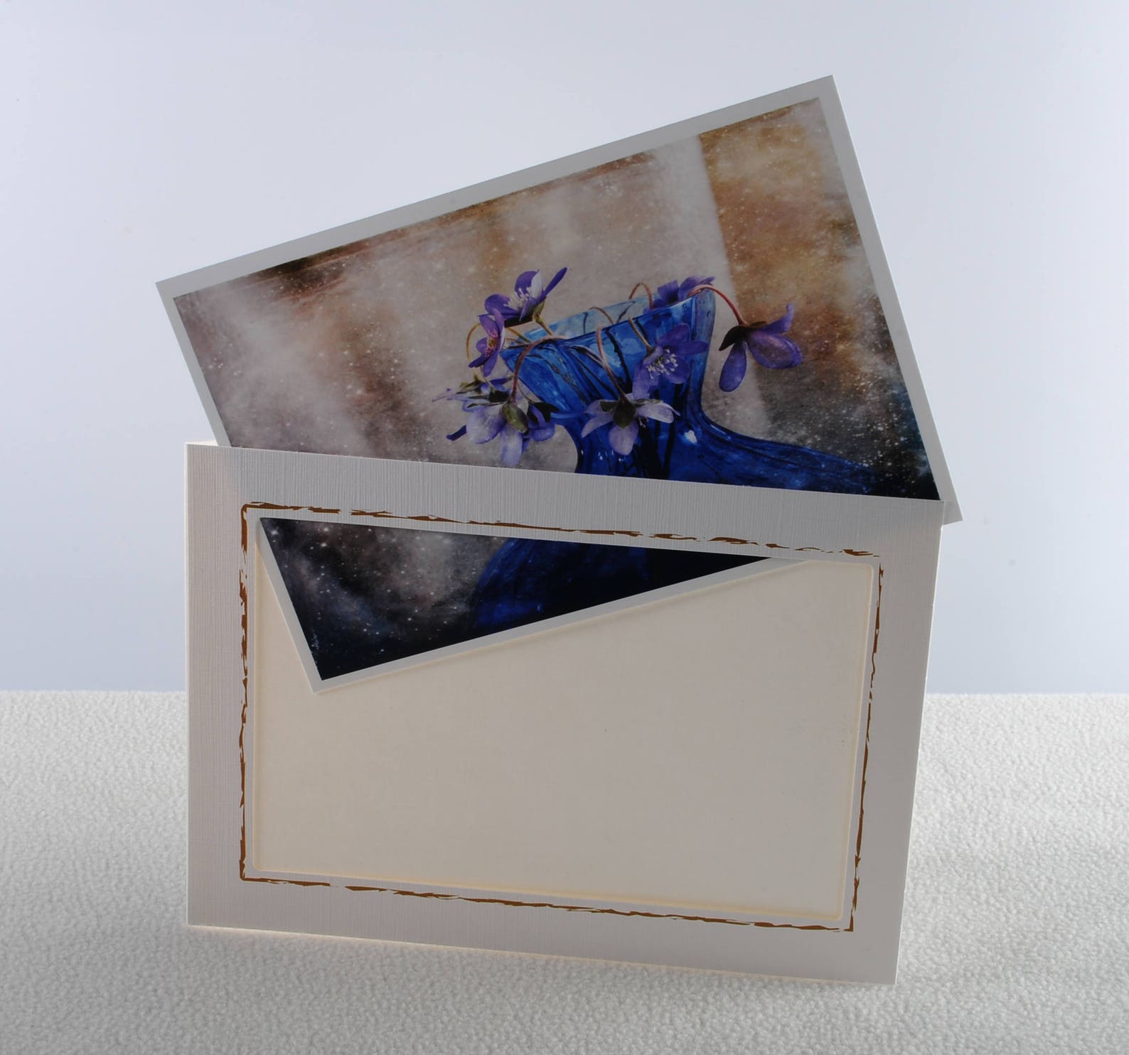 Beautiful Blue Floral Greeting Cards - Pack of 5 Cards With Photo That ...