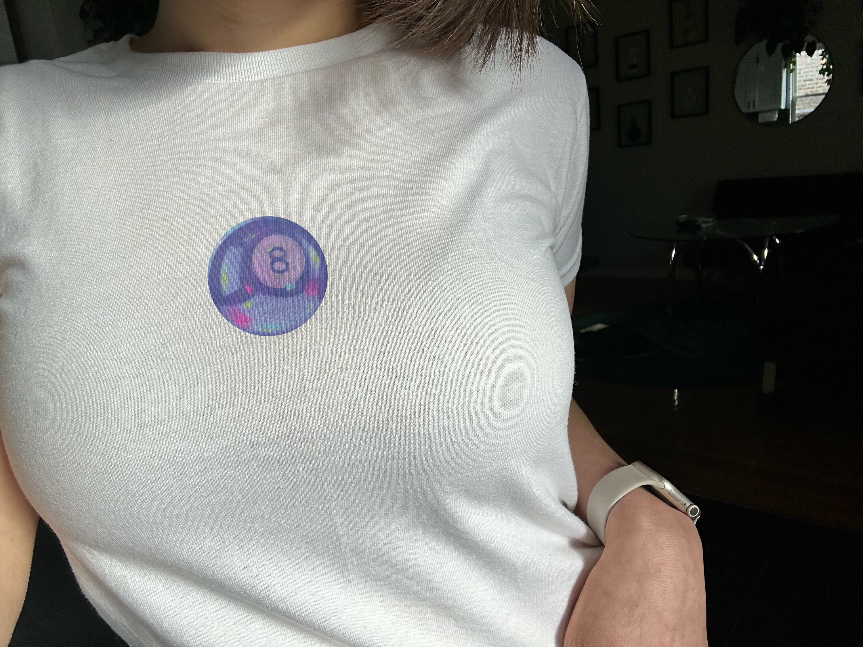 8 Ball Baby Tee | Y2k 90s Cool Girl Cropped Billiards T-shirt ...