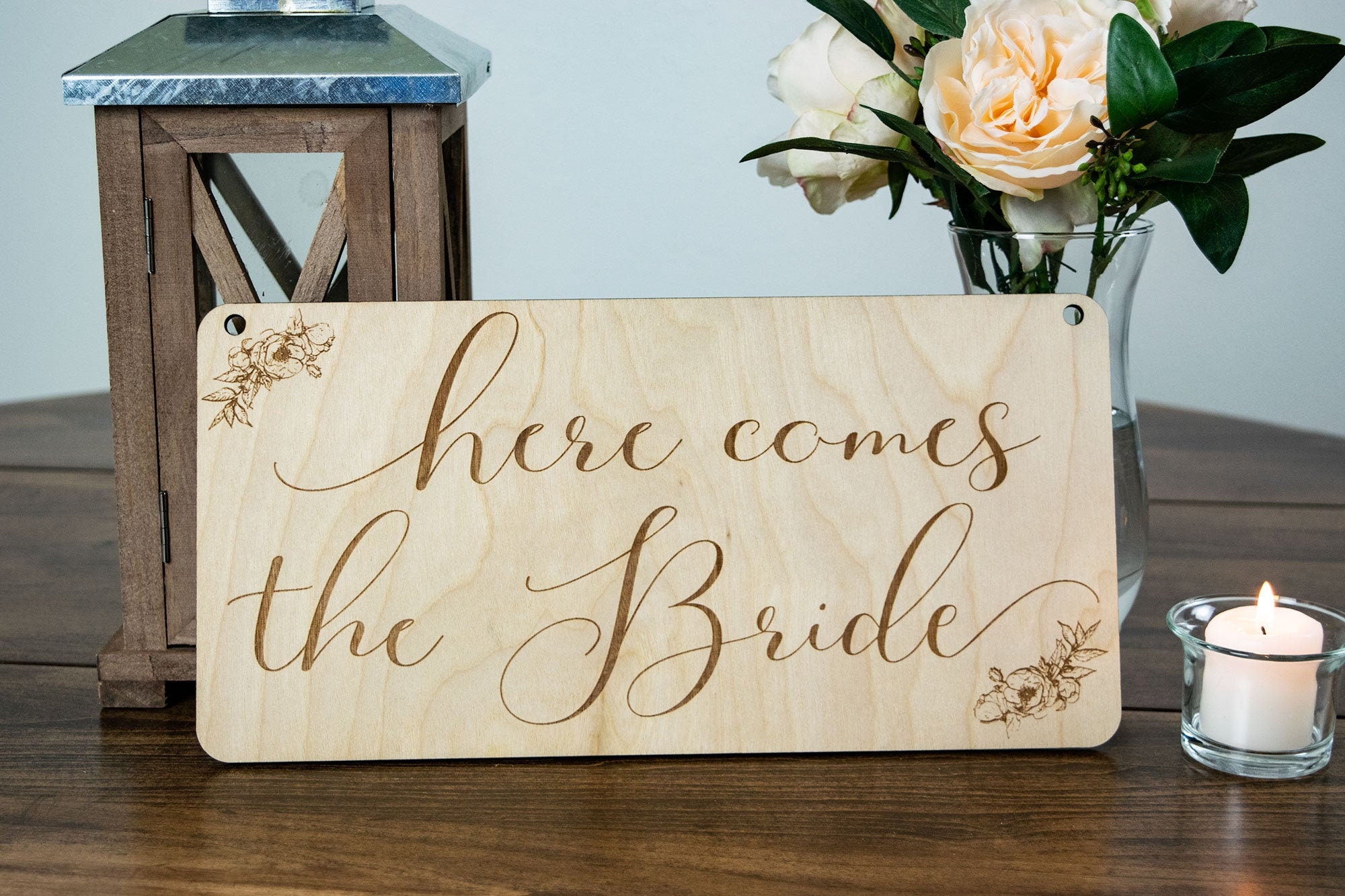 Here Comes the Bride Sign, Ring Bearer Sign, Flower Girl Sign, Modern ...