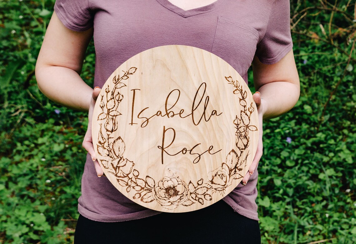 Personalized Baby Name Sign Birth Announcement Wooden Baby - Etsy