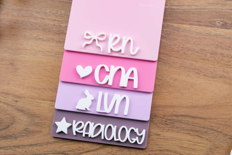 Custom 3D Acrylic Badge Buddy With Charm, Personalized Badge Holder ...