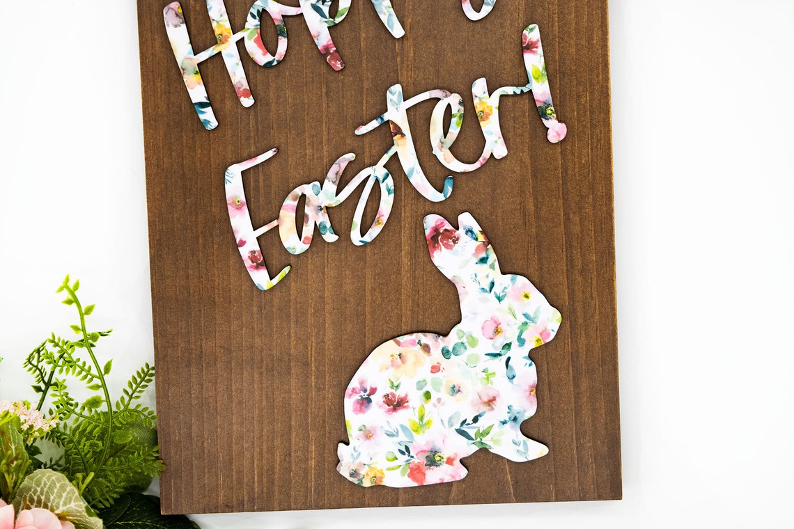 Hoppy Easter Sign Easter Decorations Happy Easter Sign - Etsy