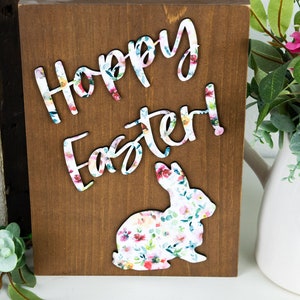 Hoppy Easter Sign Easter Decorations Happy Easter Sign - Etsy