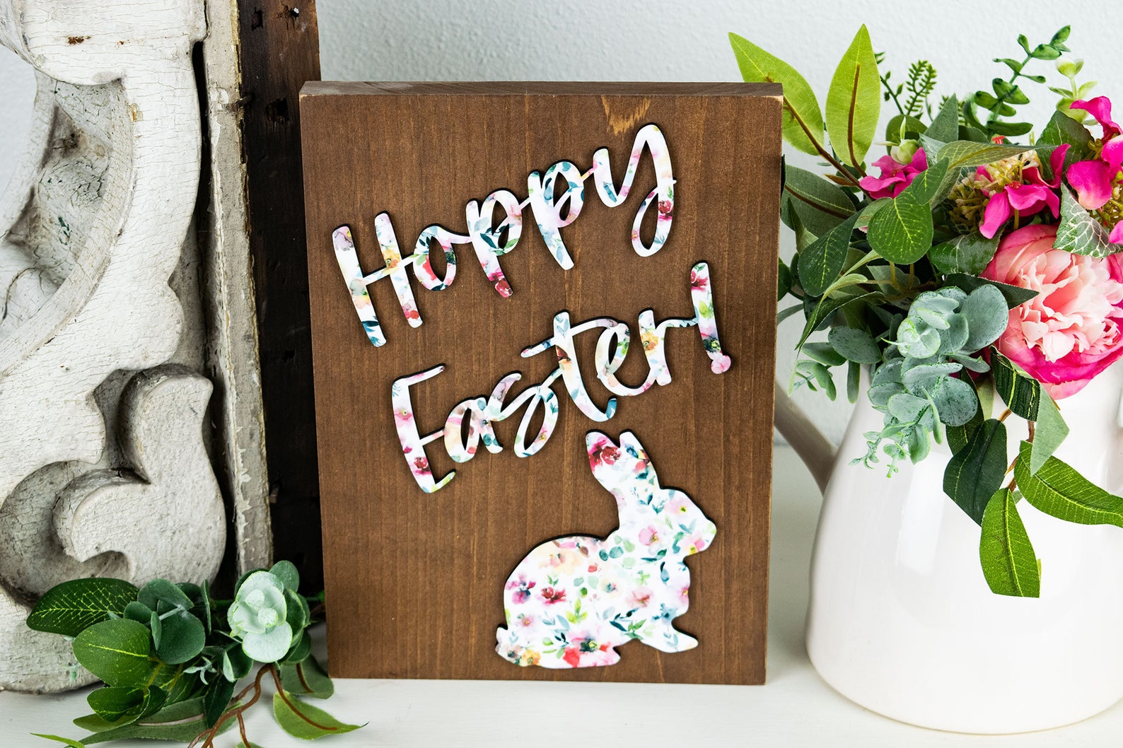 Hoppy Easter Sign Easter Decorations Happy Easter Sign - Etsy