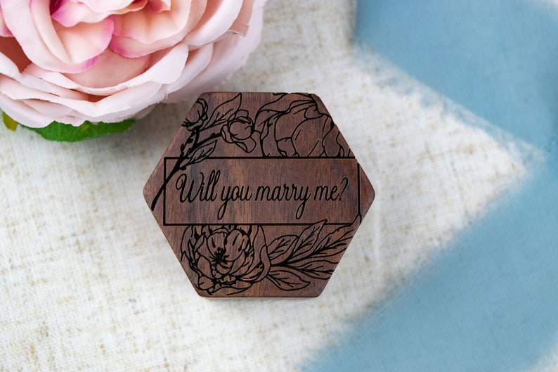 Proposal Ring Box Walnut Engagement Ring Box Wooden Ring - Etsy
