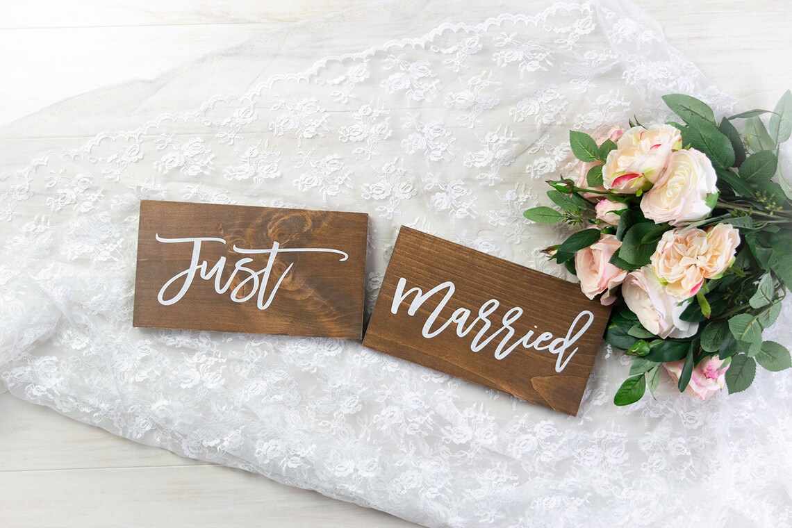 Just Married Wedding Chair Signs Rustic Wedding Decor - Etsy