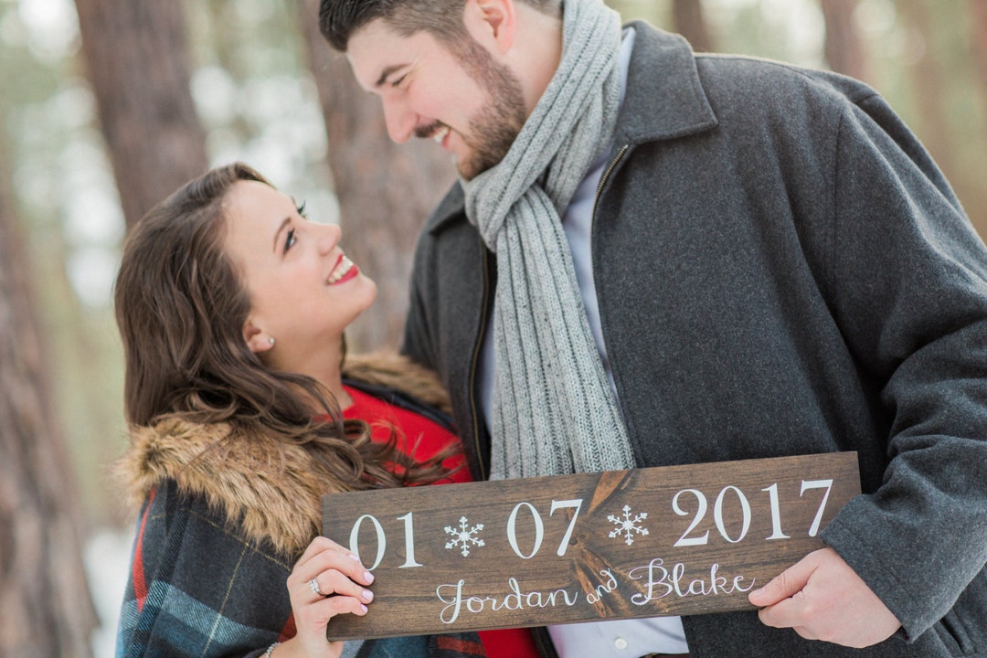 Wedding Date Sign Winter Wedding Sign Winter Wedding Decor Wedding Sign ...