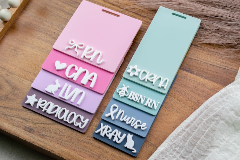 Custom 3D Acrylic Badge Buddy With Charm, Personalized Badge Holder ...