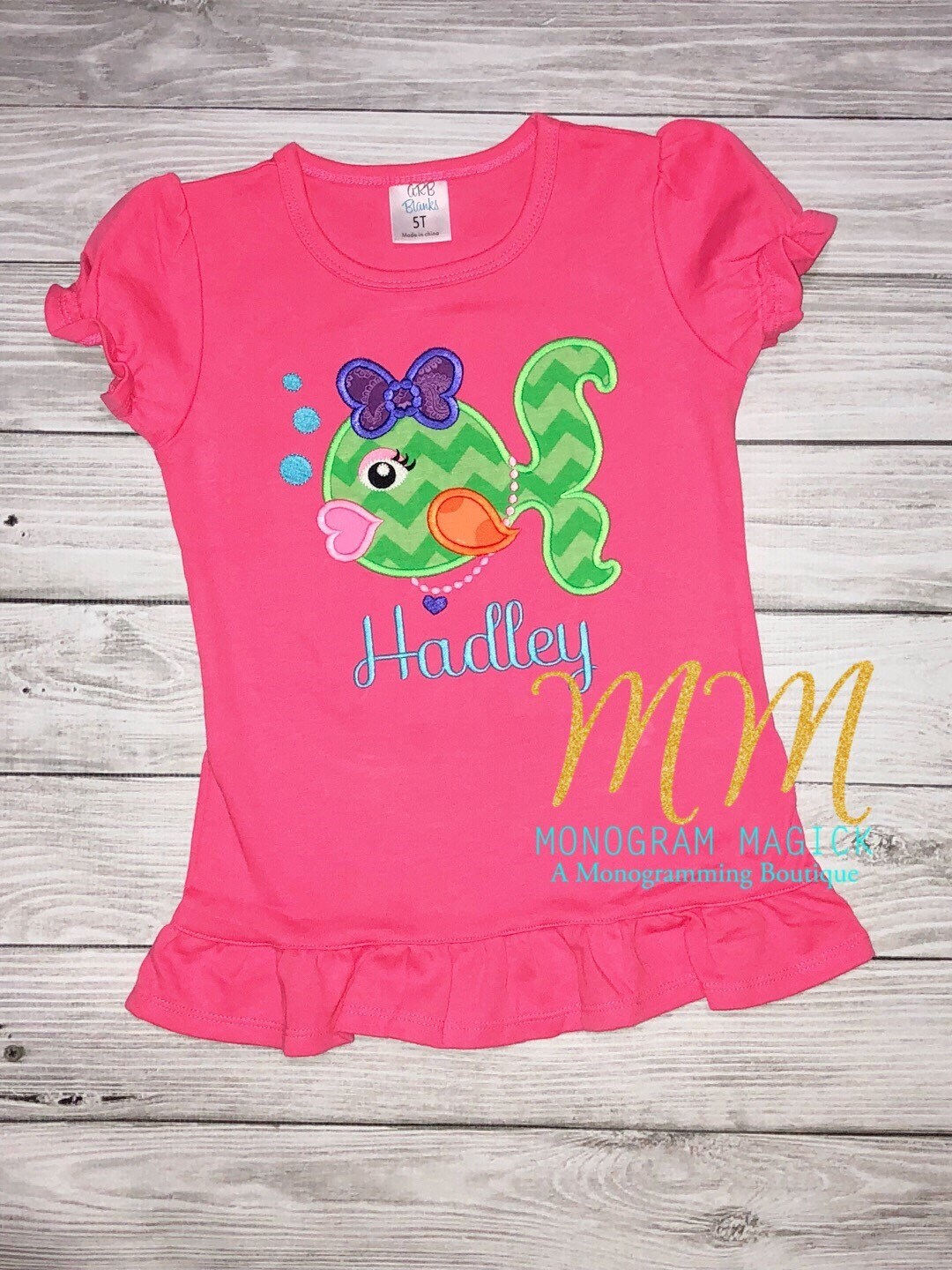 Personalized Girly Fish Shirt, Girl's Beach Shirt, Toddler Girly Fish ...