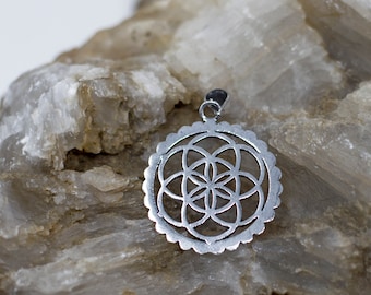 Gold Plated on Silver Torus Silver Necklace Sacred Sacred Geometry ...