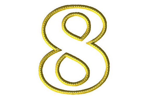 Applique 8 Number Design Number Applique Number Font | Etsy