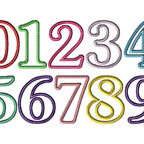 Applique Number Set. Embroidery Numbers. Birthday Numbers | Etsy