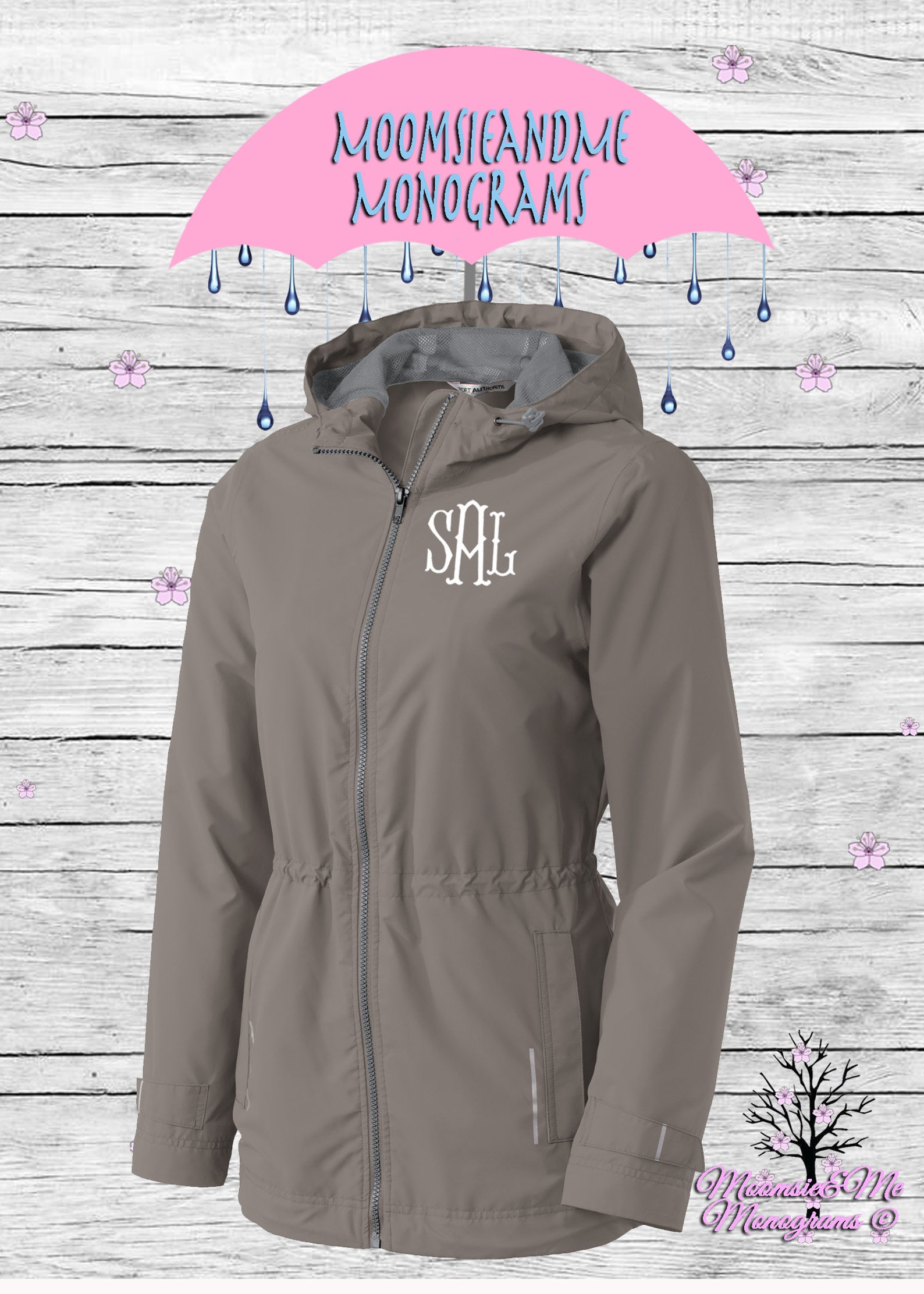 Monogram Raincoat Personalized Rain Coat Ladies Rain Jacket - Etsy