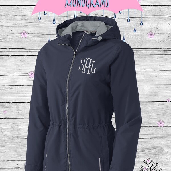 Monogrammed Rain Jacket - Etsy