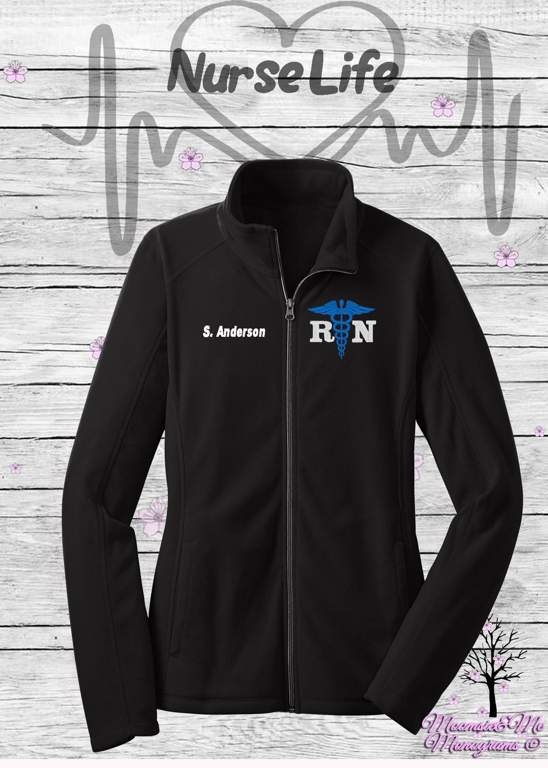 RN Jacket, Ladies Full Zip Fleece, RN Graduate Gift for Her/him, Custom ...