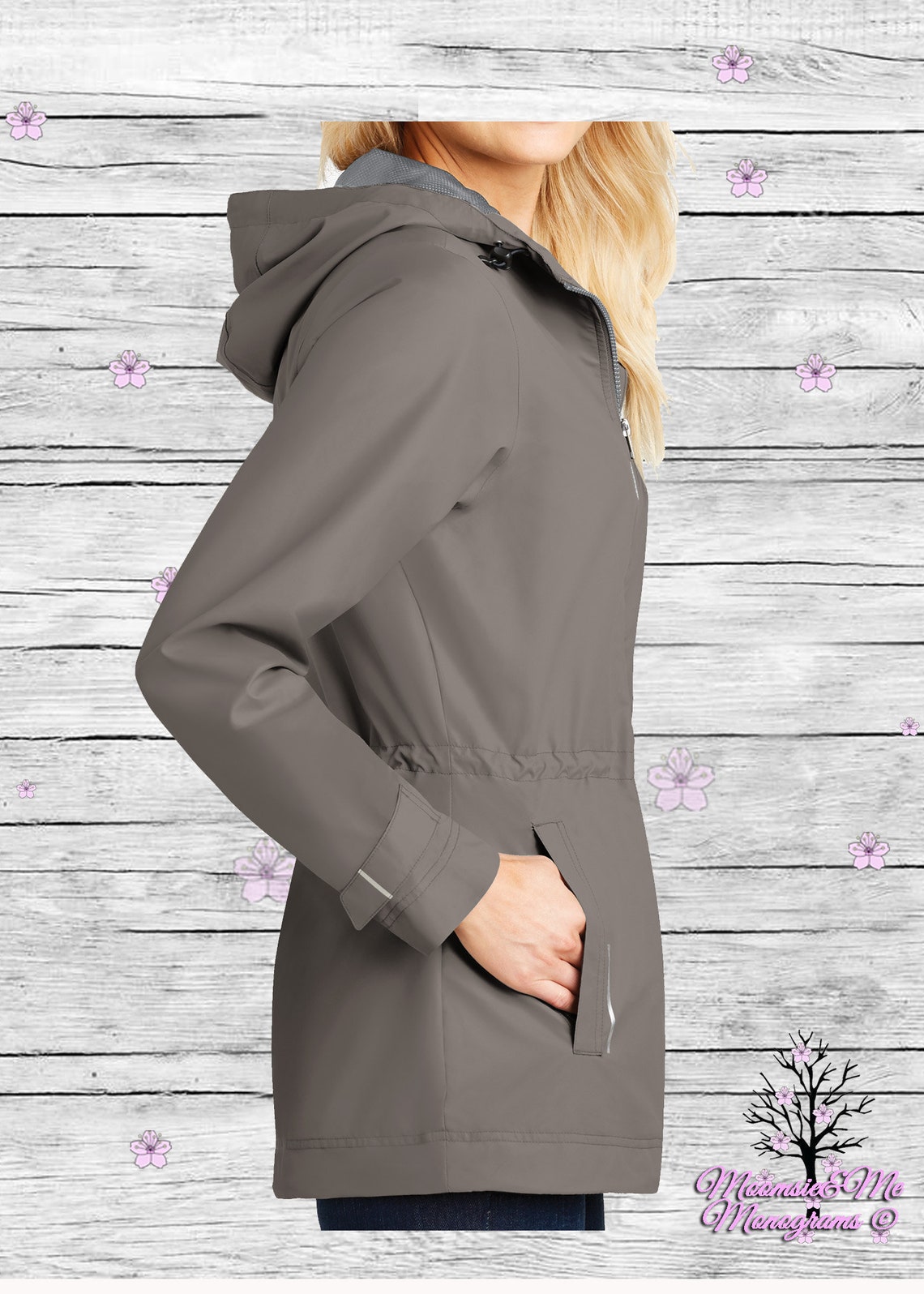 Monogram Raincoat Personalized Rain Coat Ladies Rain Jacket - Etsy