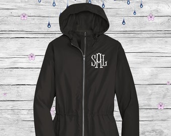 Monogram Raincoat Personalized Rain Coat Ladies Rain Jacket | Etsy