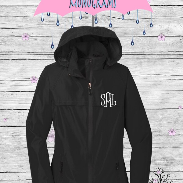Monogrammed Rain Jacket - Etsy