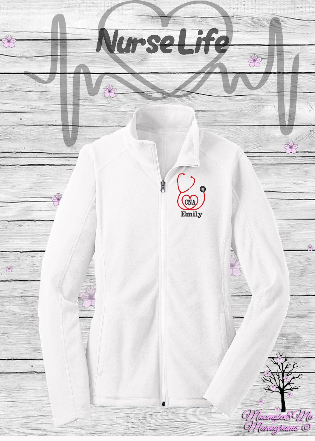Nurse Fleece Jacket, Custom Embroidered Medical Apparel - Etsy
