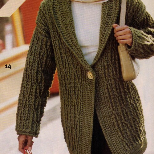 PDF Women Crochet Coat Pattern /women Sweater Pattern/size - Etsy