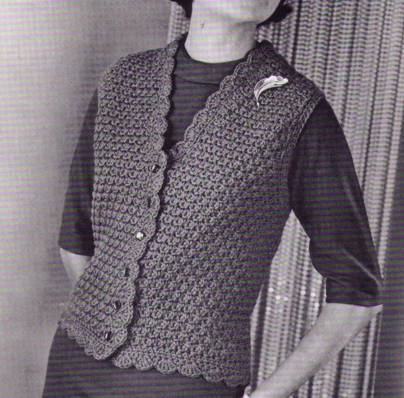PDF - Women Vest Crochet Pattern Bust Sizes 30 to 44 Inches Instant ...