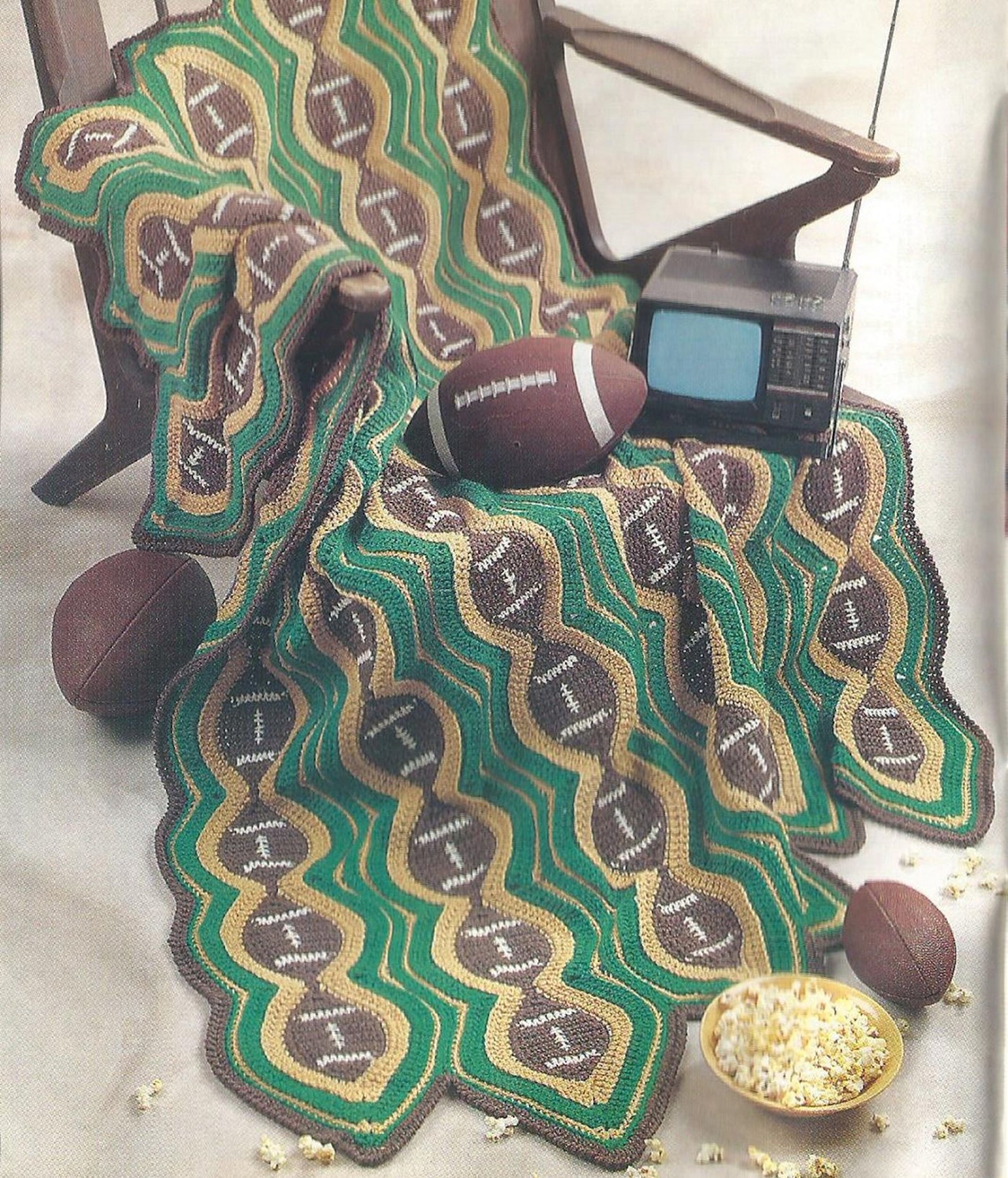 PDF Football Crochet Afghan Pattern Lap Afghan Pattern Throw - Etsy