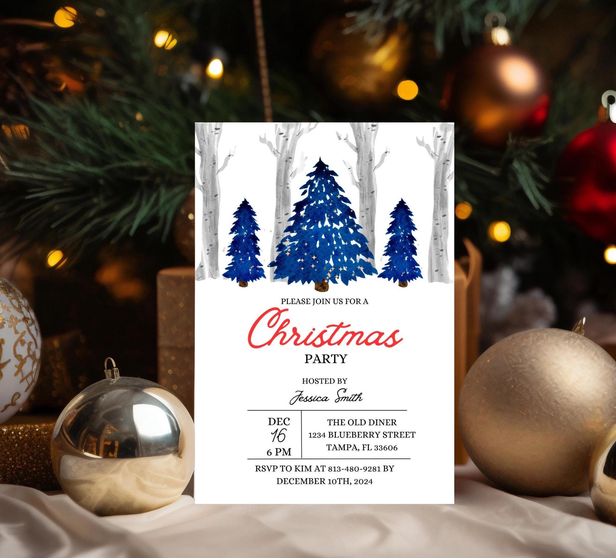 Editable Christmas Party Invitation, Christmas Party Invitation ...