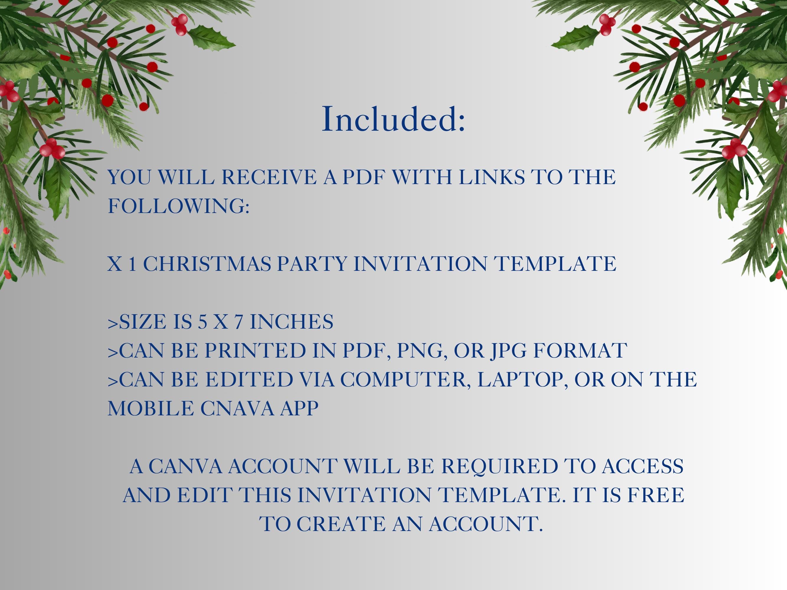 Editable Christmas Party Invitation, Christmas Party Invitation ...
