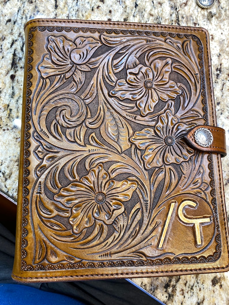 Hand Tooled Leather Day Planner - Etsy