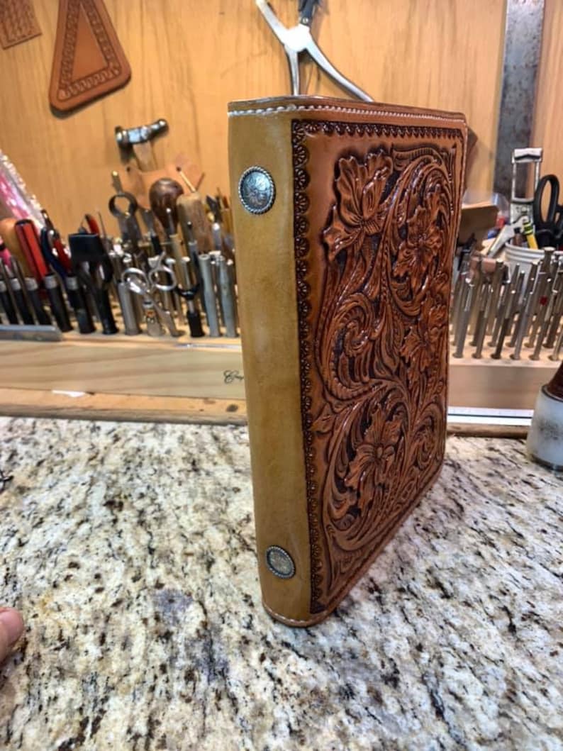 Hand Tooled Leather Day Planner - Etsy