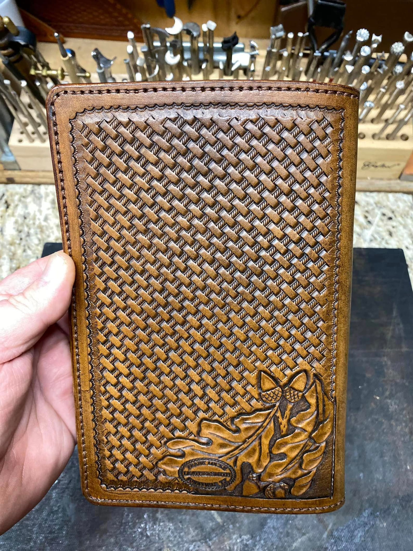 Hand Tooled Leather Junior Portfolio - Etsy