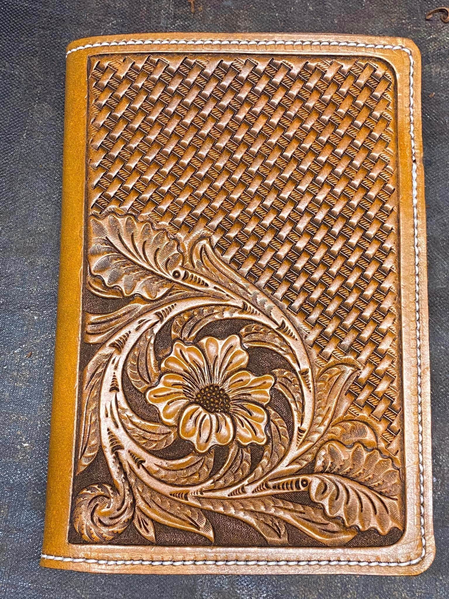 Hand Tooled Leather Junior Portfolio - Etsy