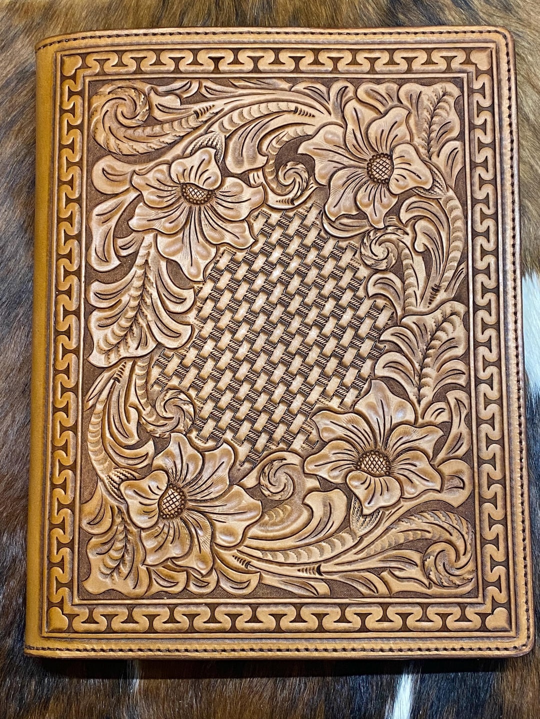 Hand-tooled Leather Portfolio - Etsy