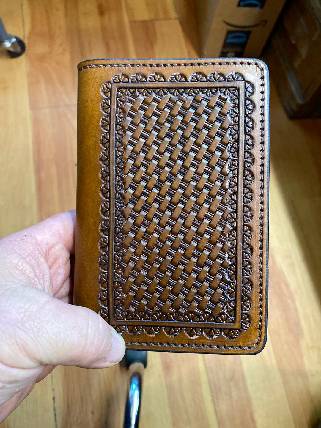Hand Tooled Leather TALLY BOOK - Etsy