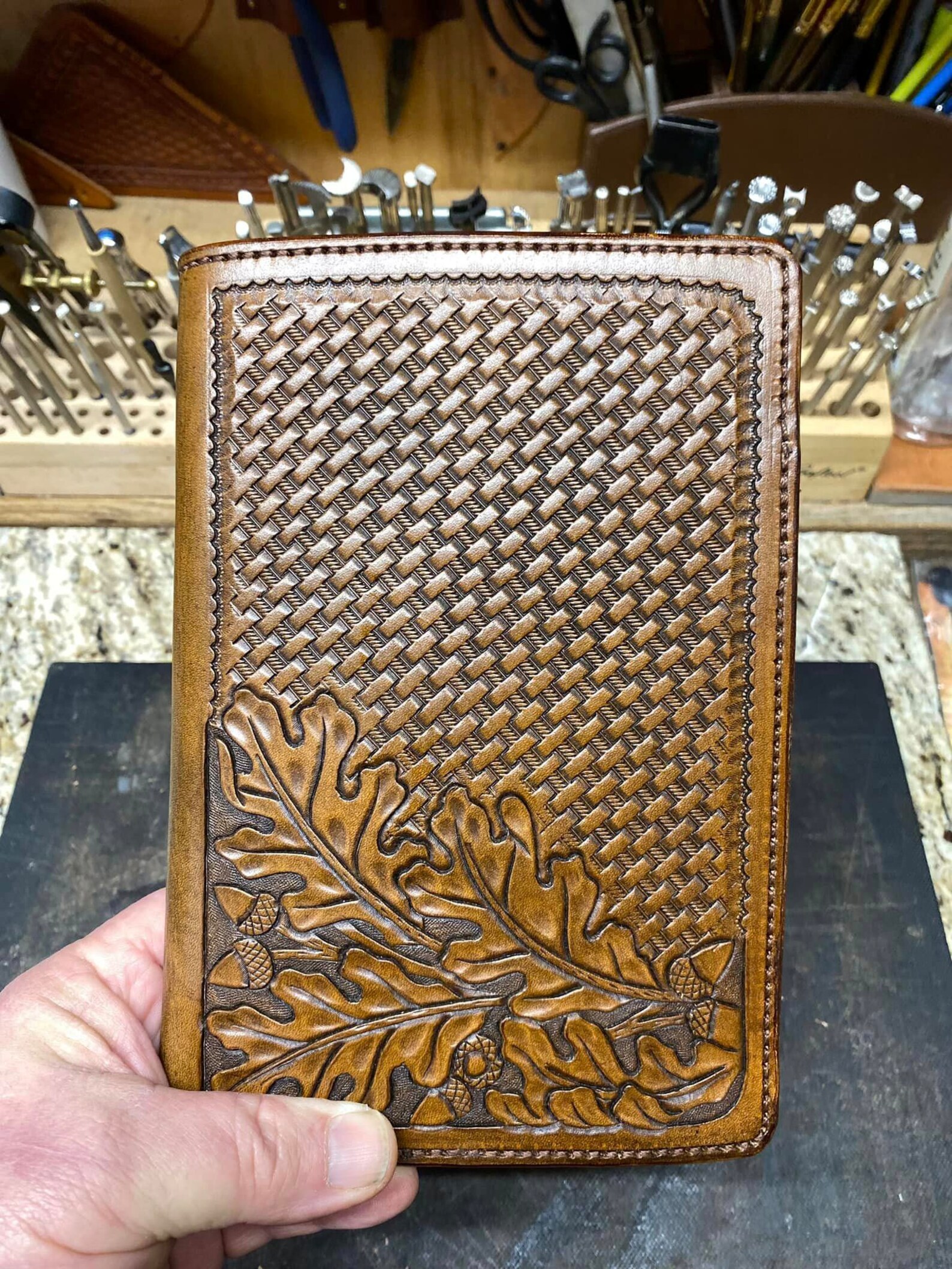 Hand Tooled Leather Junior Portfolio - Etsy