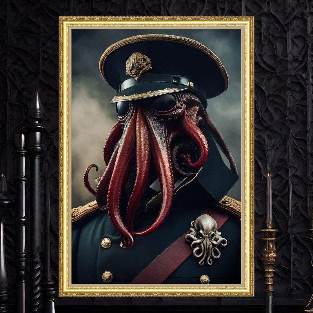 The Kraken Military Disguise, Cthulhu Art Poster Print for Lovecraftian ...