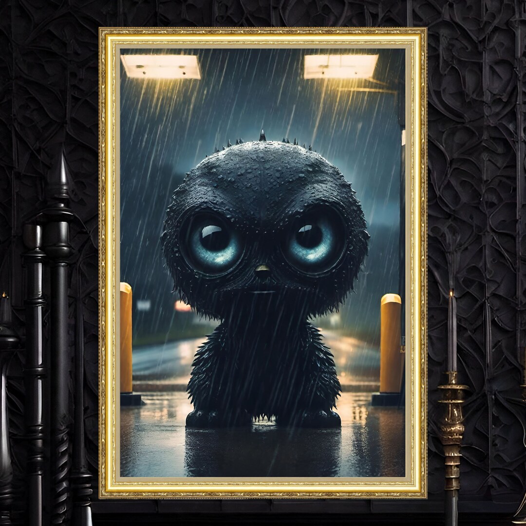 Monstrous Rainy Respite, Funny Monsters, Funny Art Work, Rainy Night ...
