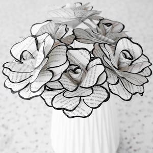 Book Paper Roses, Flower Bouquet, Book Page Roses, Wedding Table Decor ...