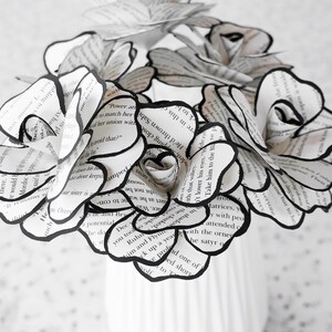 Book Paper Roses, Flower Bouquet, Book Page Roses, Wedding Table Decor ...