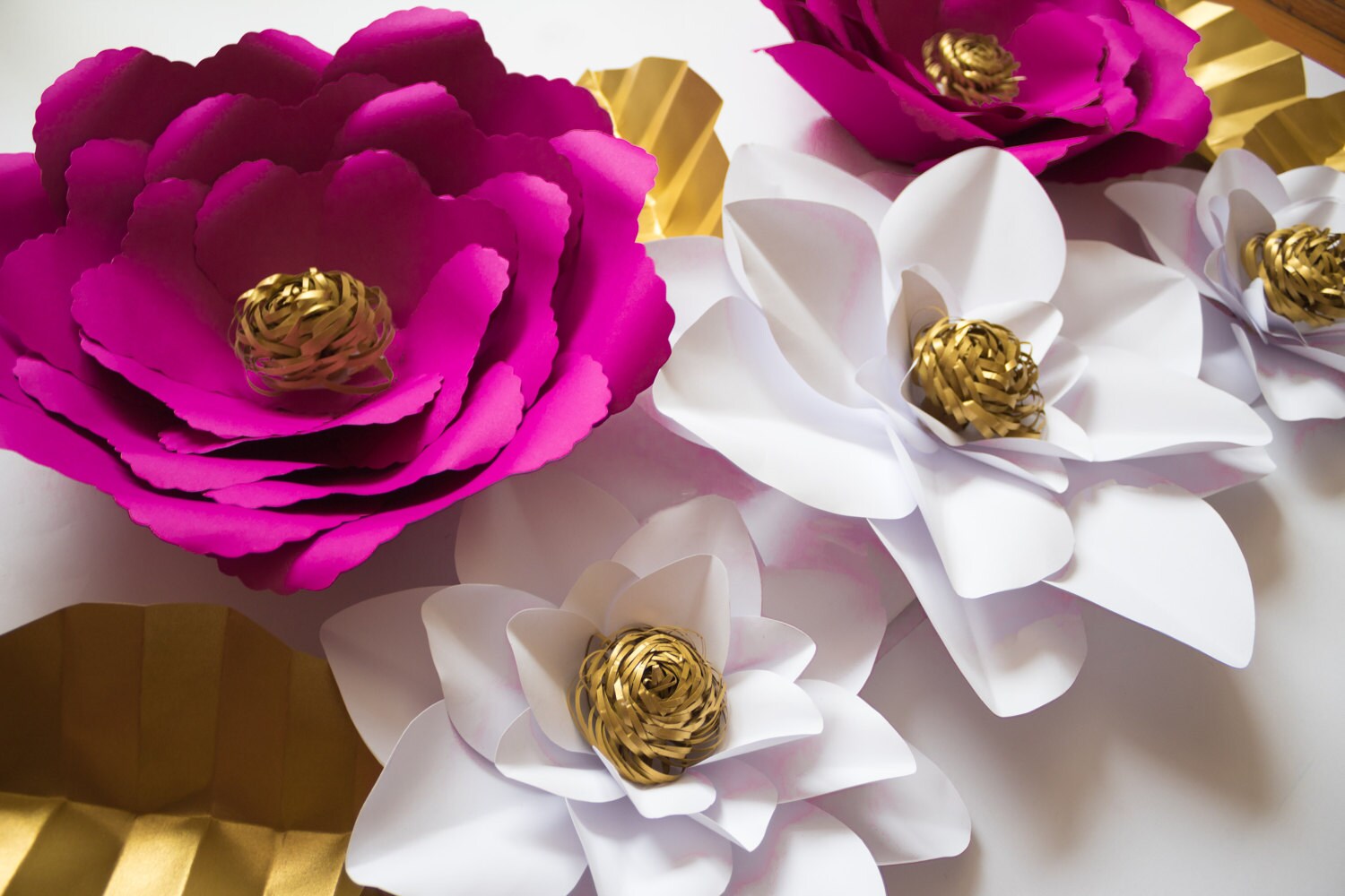 Large Paper Flower Backdrop With Leaves Wedding Backdrop | Etsy