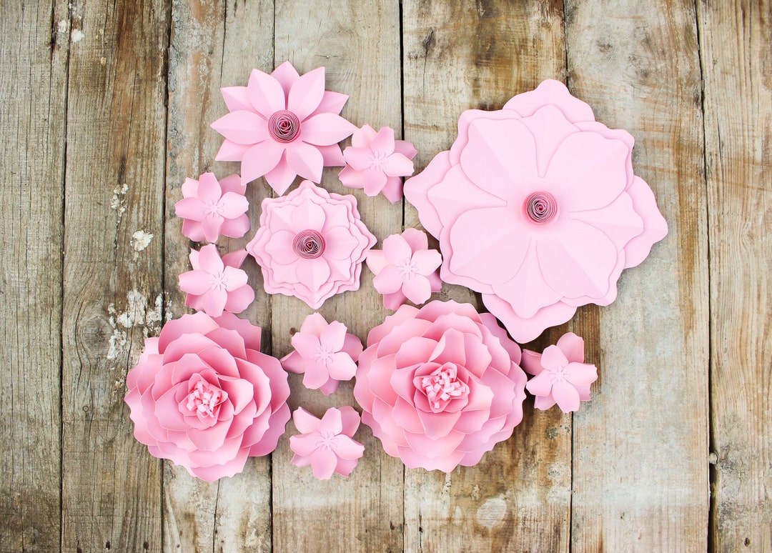 Large Pink Paper Flower Backdrop: Handmade Floral Wall Decor - Etsy