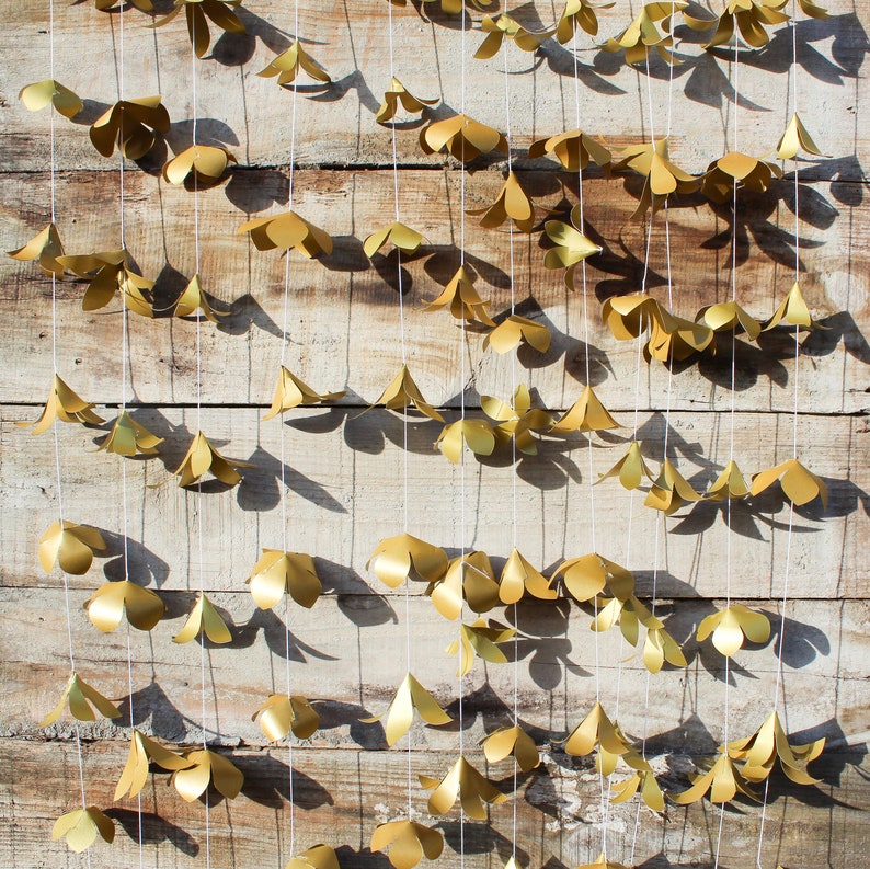 10 Strand Gold Paper Garland Paper Flower Garland Party | Etsy